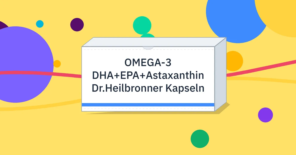 Symbolbild: Packung mit der Aufschrift OMEGA-3 DHA+EPA+Astaxanthin Dr.Heilbronner Kapseln (PZN 18767015) – Verfügbarkeit und Bezug in Apotheken in Frankfurt am Main