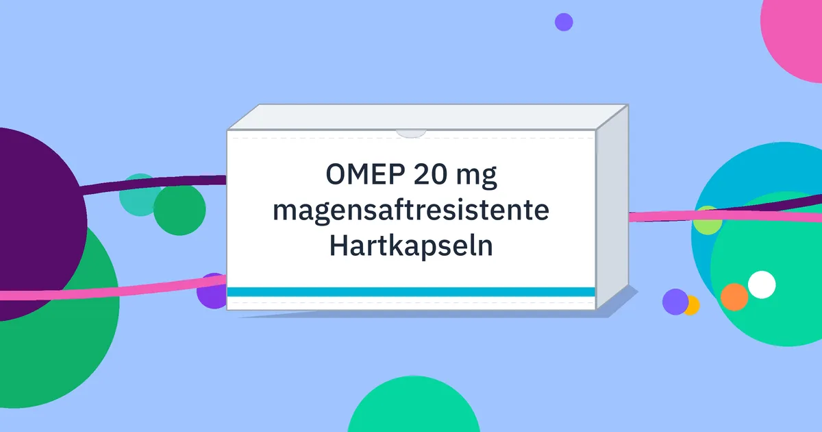 Symbolbild: Packung mit der Aufschrift OMEP 20 mg magensaftresistente Hartkapseln (PZN 00602905) – Verfügbarkeit und Bezug in Apotheken in Frankfurt am Main