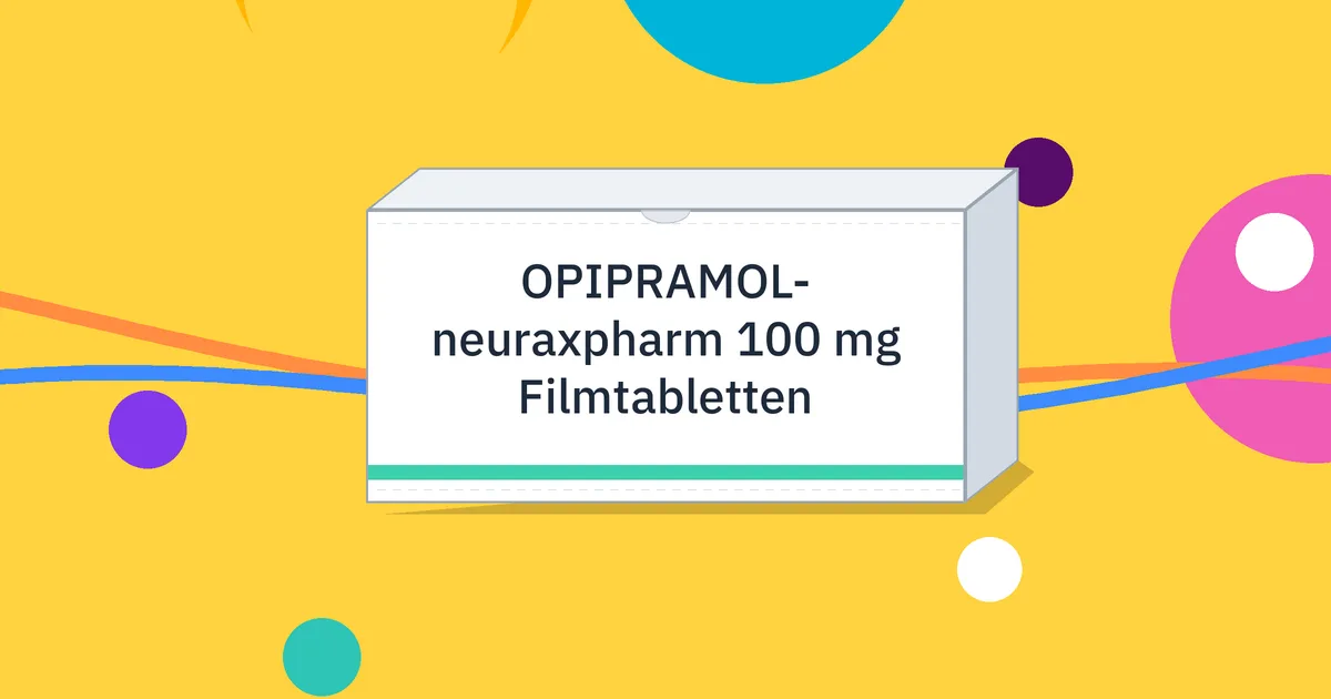 Symbolbild: Packung mit der Aufschrift OPIPRAMOL-neuraxpharm 100 mg Filmtabletten (PZN 03480093) – Verfügbarkeit und Bezug in Apotheken in Frankfurt am Main