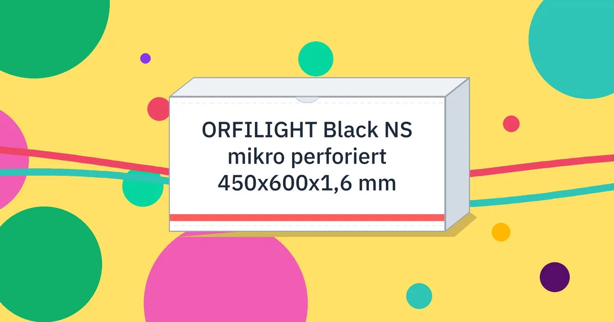 Symbolbild: Packung mit der Aufschrift ORFILIGHT Black NS mikro perforiert 450x600x1,6 mm (PZN 19397046) – Verfügbarkeit und Bezug in Apotheken in Frankfurt am Main