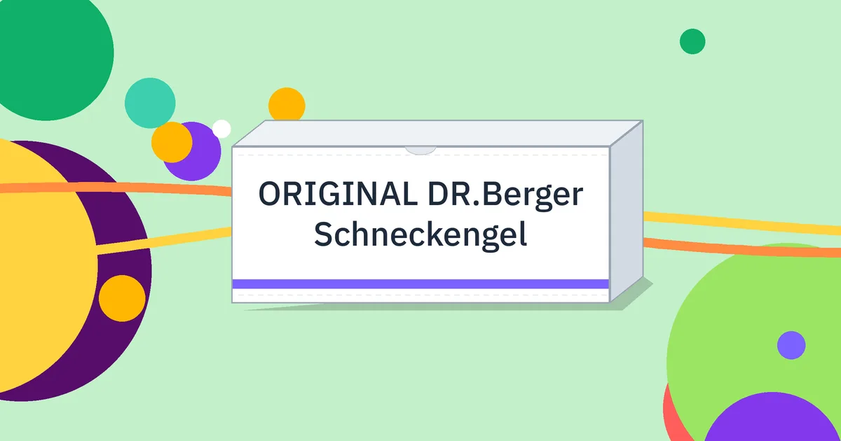 Symbolbild: Packung mit der Aufschrift ORIGINAL DR.Berger Schneckengel (PZN 13911281) – Verfügbarkeit und Bezug in Apotheken in Frankfurt am Main
