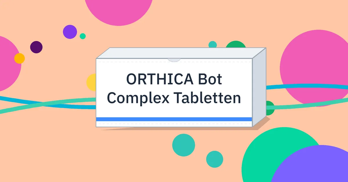 Symbolbild: Packung mit der Aufschrift ORTHICA Bot Complex Tabletten (PZN 17545407) – Verfügbarkeit und Bezug in Apotheken in Frankfurt am Main