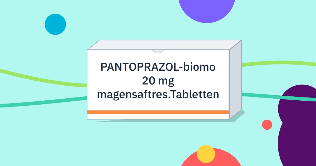 Symbolbild: Packung mit der Aufschrift PANTOPRAZOL-biomo 20 mg magensaftres.Tabletten (PZN 00294668) – Verfügbarkeit und Bezug in Apotheken in Frankfurt am Main