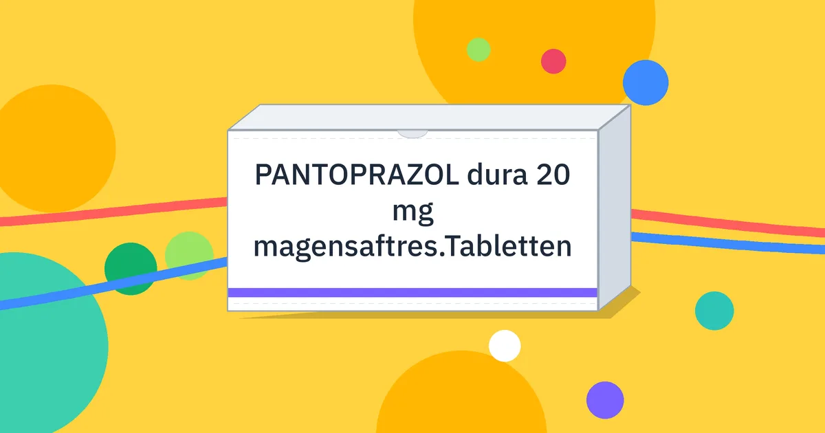 Symbolbild: Packung mit der Aufschrift PANTOPRAZOL dura 20 mg magensaftres.Tabletten (PZN 09155738) – Verfügbarkeit und Bezug in Apotheken in Frankfurt am Main