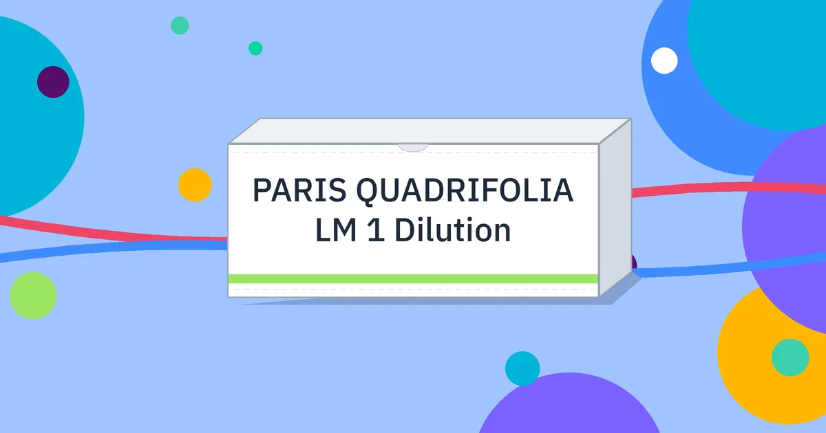 Symbolbild: Packung mit der Aufschrift PARIS QUADRIFOLIA LM 1 Dilution (PZN 13631707) – Verfügbarkeit und Bezug in Apotheken in Frankfurt am Main