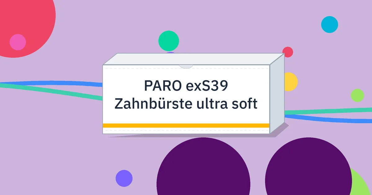 Symbolbild: Packung mit der Aufschrift PARO exS39 Zahnbürste ultra soft (PZN 07114801) – Verfügbarkeit und Bezug in Apotheken in Frankfurt am Main