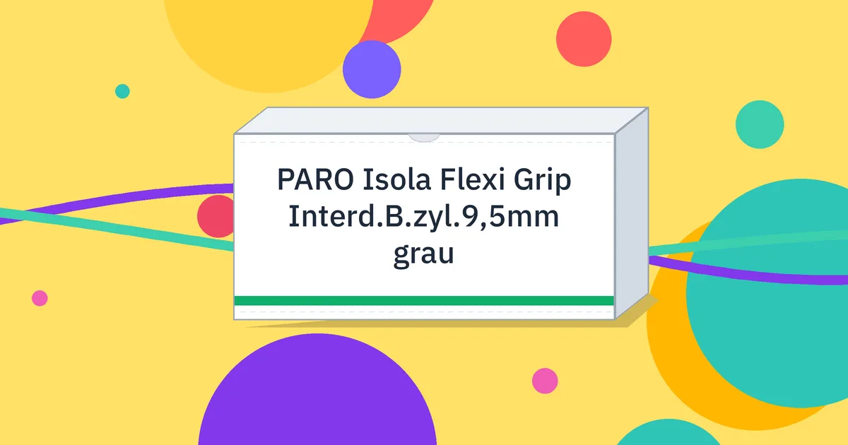Symbolbild: Packung mit der Aufschrift PARO Isola Flexi Grip Interd.B.zyl.9,5mm grau (PZN 11770103) – Verfügbarkeit und Bezug in Apotheken in Frankfurt am Main