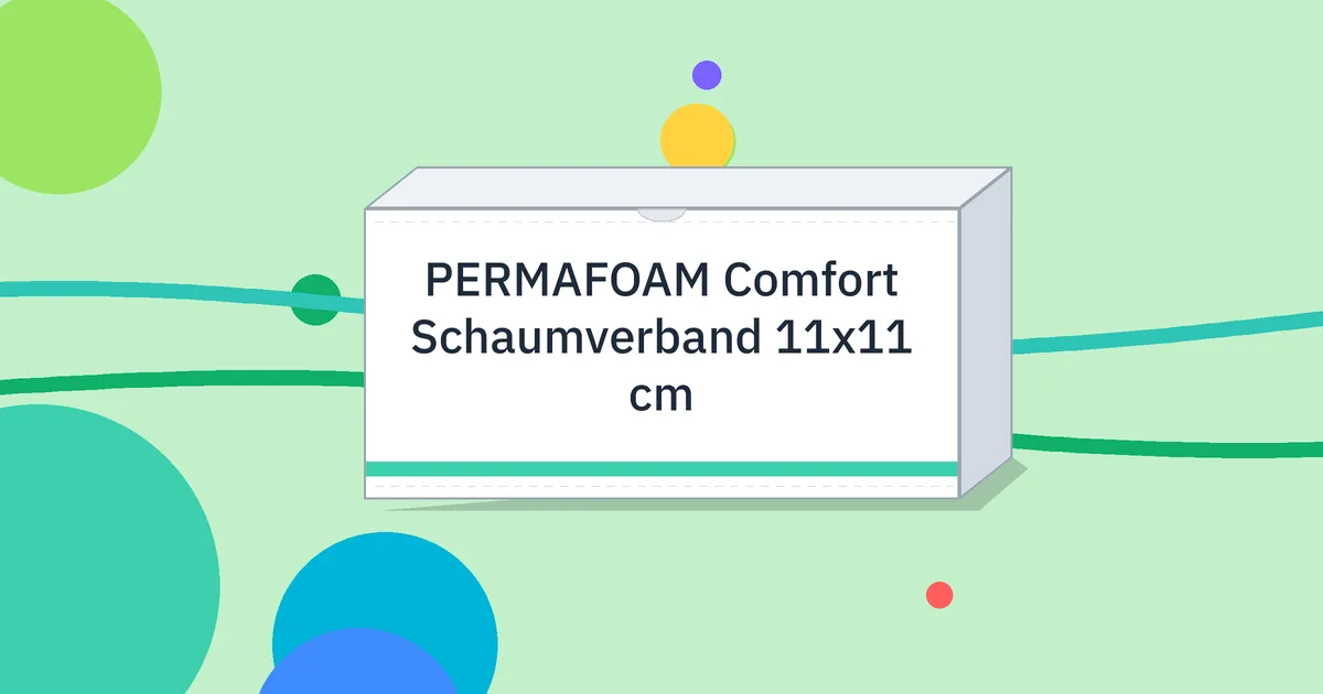 Symbolbild: Packung mit der Aufschrift PERMAFOAM Comfort Schaumverband 11x11 cm (PZN 14374543) – Verfügbarkeit und Bezug in Apotheken in Frankfurt am Main