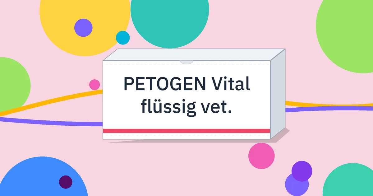 Symbolbild: Packung mit der Aufschrift PETOGEN Vital flüssig vet. (PZN 04086702) – Verfügbarkeit und Bezug in Apotheken in Frankfurt am Main