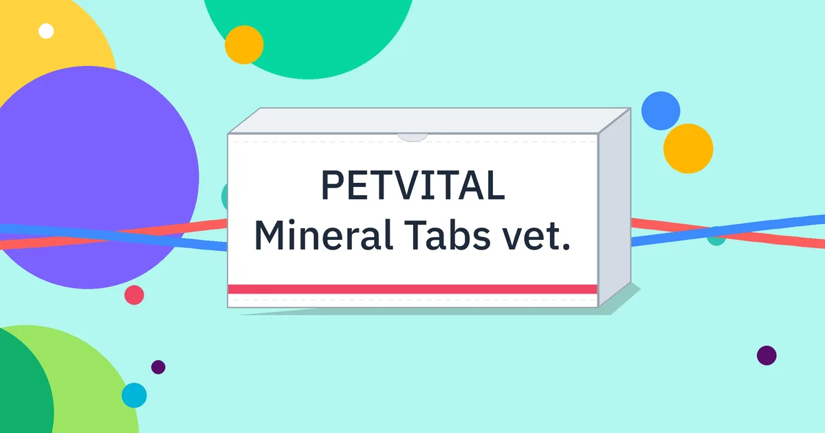 Symbolbild: Packung mit der Aufschrift PETVITAL Mineral Tabs vet. (PZN 04315806) – Verfügbarkeit und Bezug in Apotheken in Frankfurt am Main