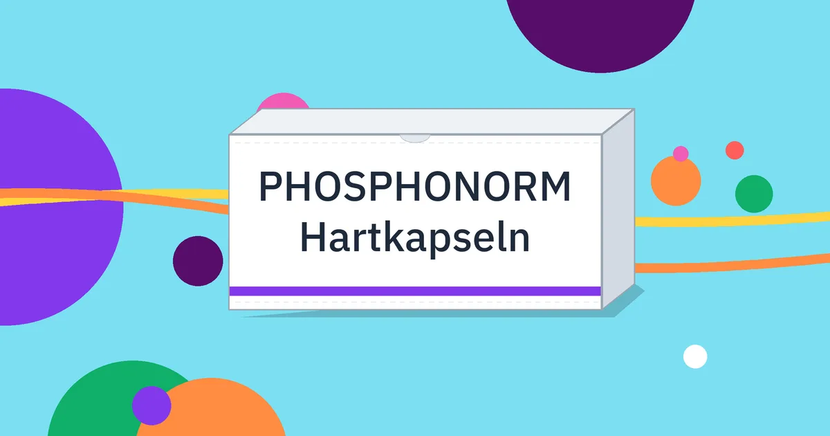 Symbolbild: Packung mit der Aufschrift PHOSPHONORM Hartkapseln (PZN 02358183) – Verfügbarkeit und Bezug in Apotheken in Frankfurt am Main