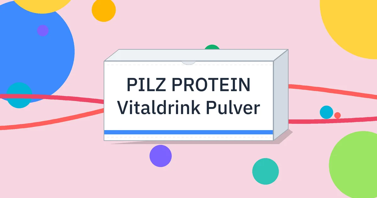 Symbolbild: Packung mit der Aufschrift PILZ PROTEIN Vitaldrink Pulver (PZN 20393444) – Verfügbarkeit und Bezug in Apotheken in Frankfurt am Main