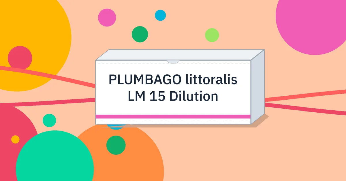 Symbolbild: Packung mit der Aufschrift PLUMBAGO littoralis LM 15 Dilution (PZN 13649021) – Verfügbarkeit und Bezug in Apotheken in Frankfurt am Main