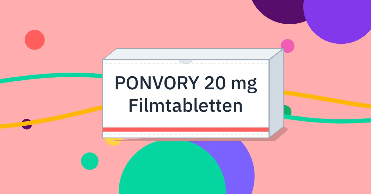 Symbolbild: Packung mit der Aufschrift PONVORY 20 mg Filmtabletten (PZN 18874366) – Verfügbarkeit und Bezug in Apotheken in Frankfurt am Main