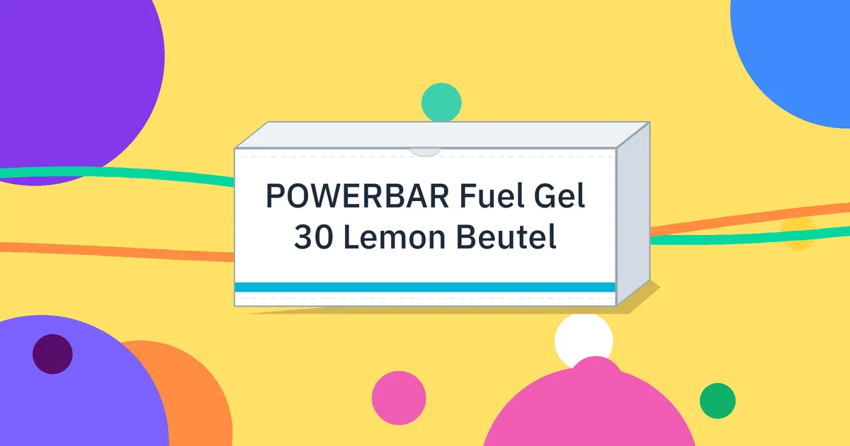 Symbolbild: Packung mit der Aufschrift POWERBAR Fuel Gel 30 Lemon Beutel (PZN 19228875) – Verfügbarkeit und Bezug in Apotheken in Frankfurt am Main