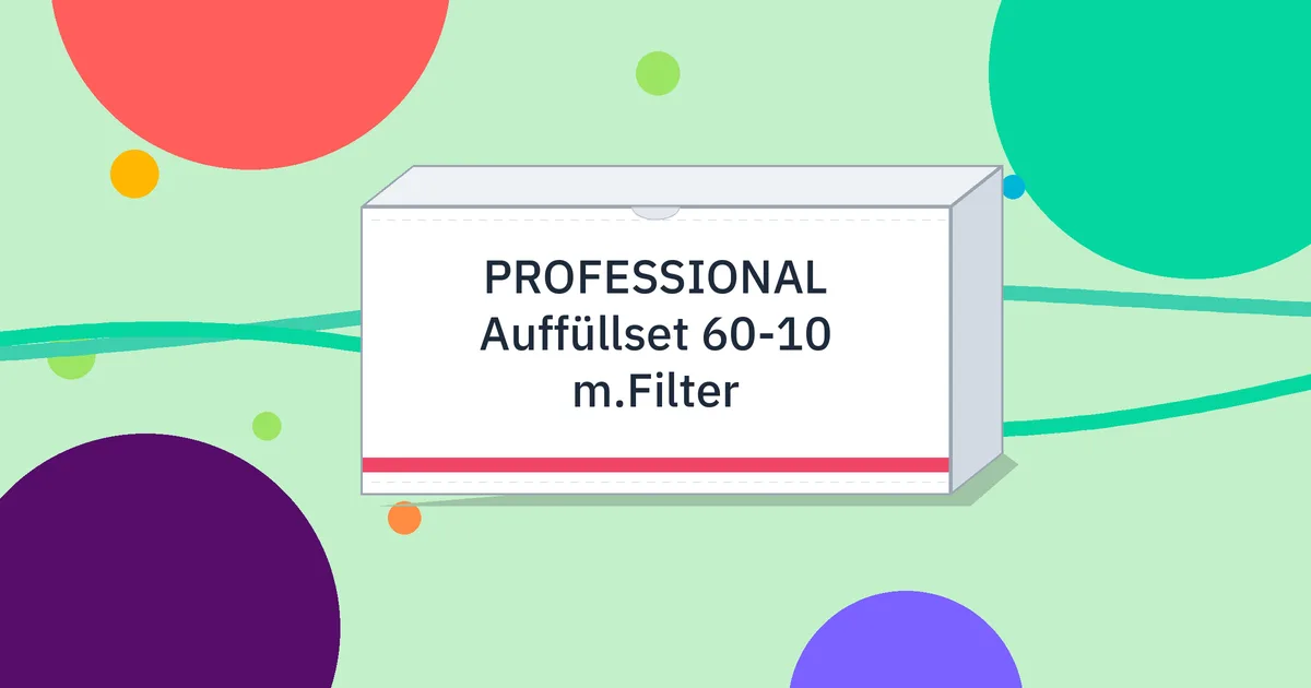 Symbolbild: Packung mit der Aufschrift PROFESSIONAL Auffüllset 60-10 m.Filter (PZN 07676798) – Verfügbarkeit und Bezug in Apotheken in Frankfurt am Main