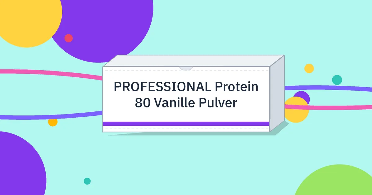 Symbolbild: Packung mit der Aufschrift PROFESSIONAL Protein 80 Vanille Pulver (PZN 07304832) – Verfügbarkeit und Bezug in Apotheken in Frankfurt am Main