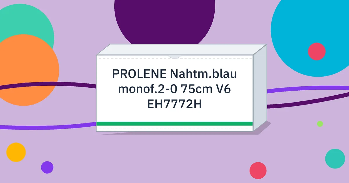Symbolbild: Packung mit der Aufschrift PROLENE Nahtm.blau monof.2-0 75cm V6 EH7772H (PZN 20173441) – Verfügbarkeit und Bezug in Apotheken in Frankfurt am Main