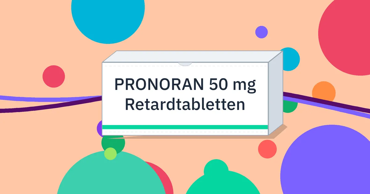 Symbolbild: Packung mit der Aufschrift PRONORAN 50 mg Retardtabletten (PZN 17422395) – Verfügbarkeit und Bezug in Apotheken in Frankfurt am Main