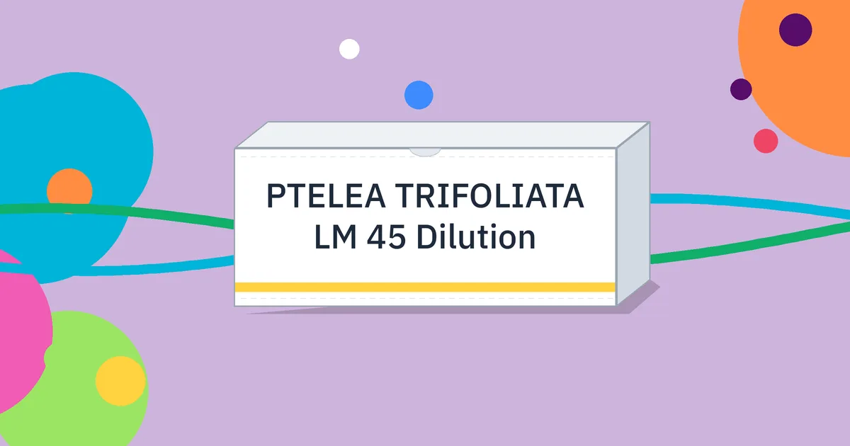 Symbolbild: Packung mit der Aufschrift PTELEA TRIFOLIATA LM 45 Dilution (PZN 13670587) – Verfügbarkeit und Bezug in Apotheken in Frankfurt am Main