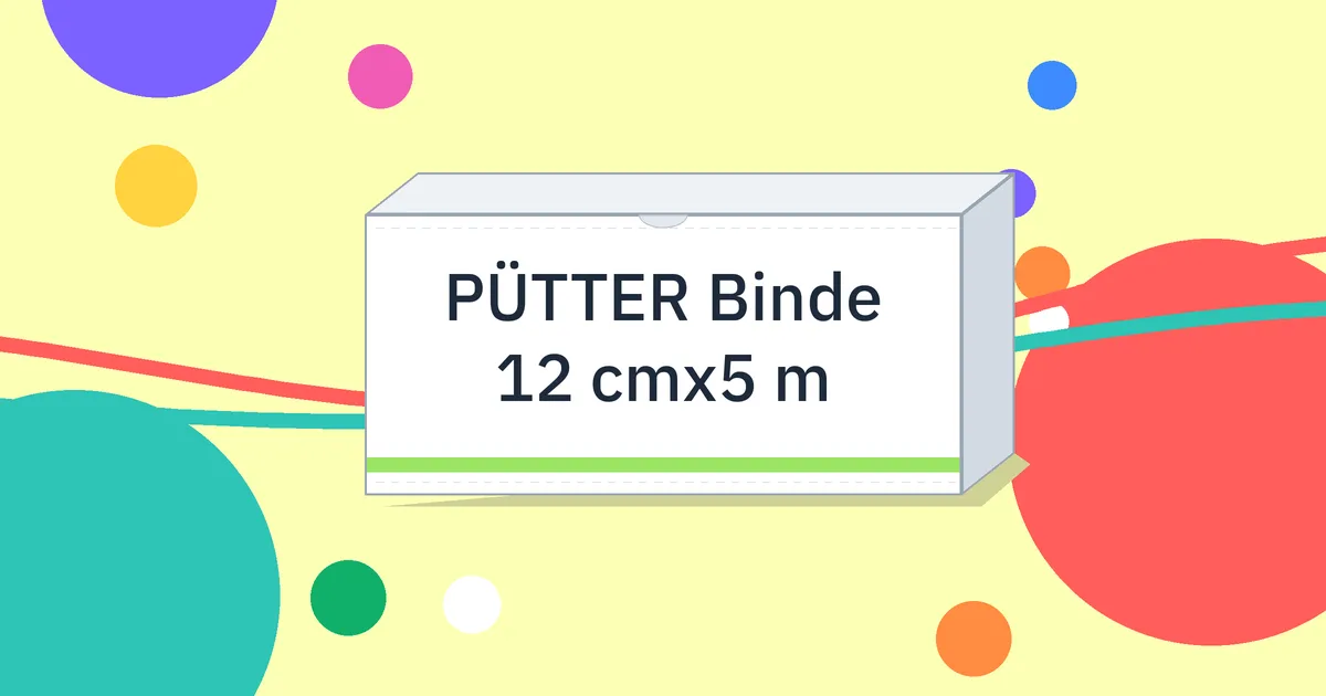 Symbolbild: Packung mit der Aufschrift PÜTTER Binde 12 cmx5 m (PZN 16359571) – Verfügbarkeit und Bezug in Apotheken in Frankfurt am Main