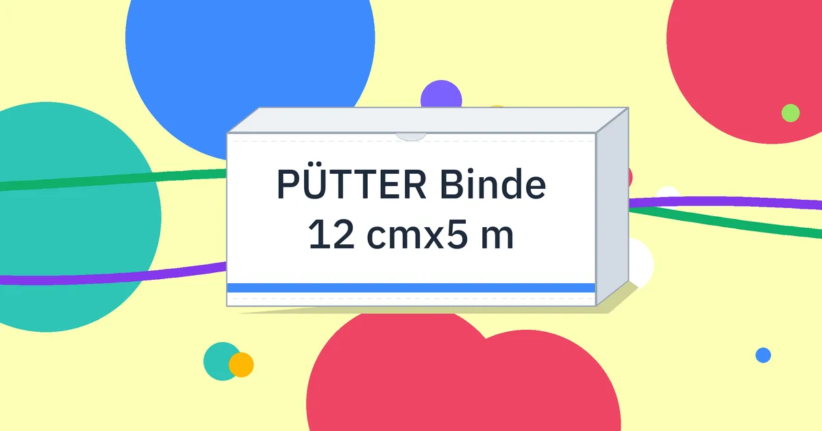 Symbolbild: Packung mit der Aufschrift PÜTTER Binde 12 cmx5 m (PZN 17435156) – Verfügbarkeit und Bezug in Apotheken in Frankfurt am Main