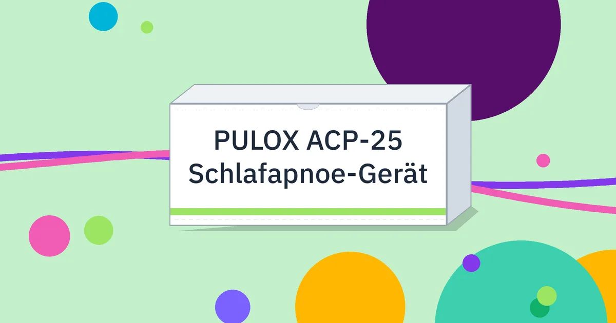 Symbolbild: Packung mit der Aufschrift PULOX ACP-25 Schlafapnoe-Gerät (PZN 20357939) – Verfügbarkeit und Bezug in Apotheken in Frankfurt am Main