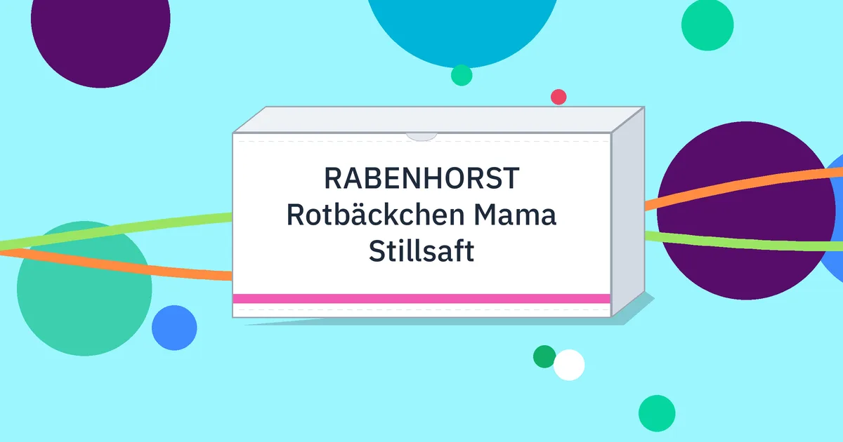 Symbolbild: Packung mit der Aufschrift RABENHORST Rotbäckchen Mama Stillsaft (PZN 13655375) – Verfügbarkeit und Bezug in Apotheken in Frankfurt am Main