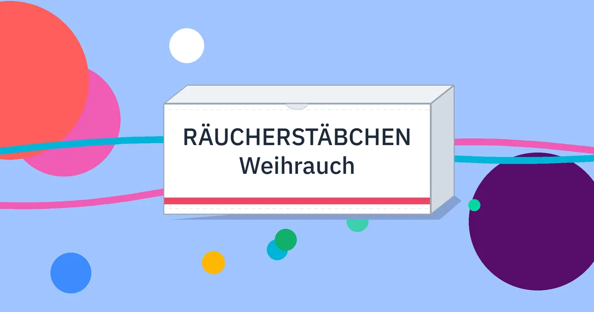 Symbolbild: Packung mit der Aufschrift RÄUCHERSTÄBCHEN Weihrauch (PZN 19118827) – Verfügbarkeit und Bezug in Apotheken in Frankfurt am Main