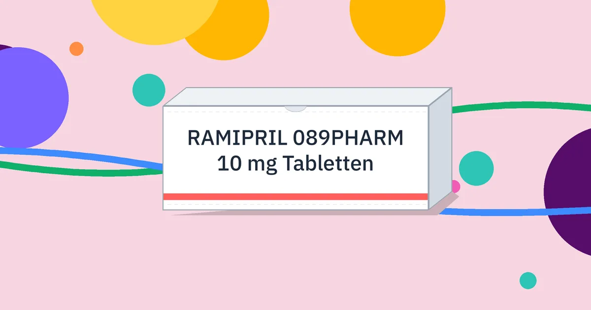 Symbolbild: Packung mit der Aufschrift RAMIPRIL 089PHARM 10 mg Tabletten (PZN 19397520) – Verfügbarkeit und Bezug in Apotheken in Frankfurt am Main