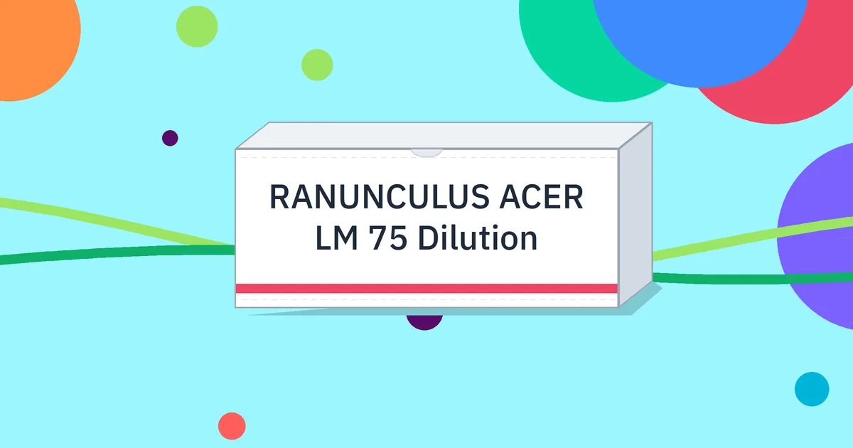 Symbolbild: Packung mit der Aufschrift RANUNCULUS ACER LM 75 Dilution (PZN 13675774) – Verfügbarkeit und Bezug in Apotheken in Frankfurt am Main