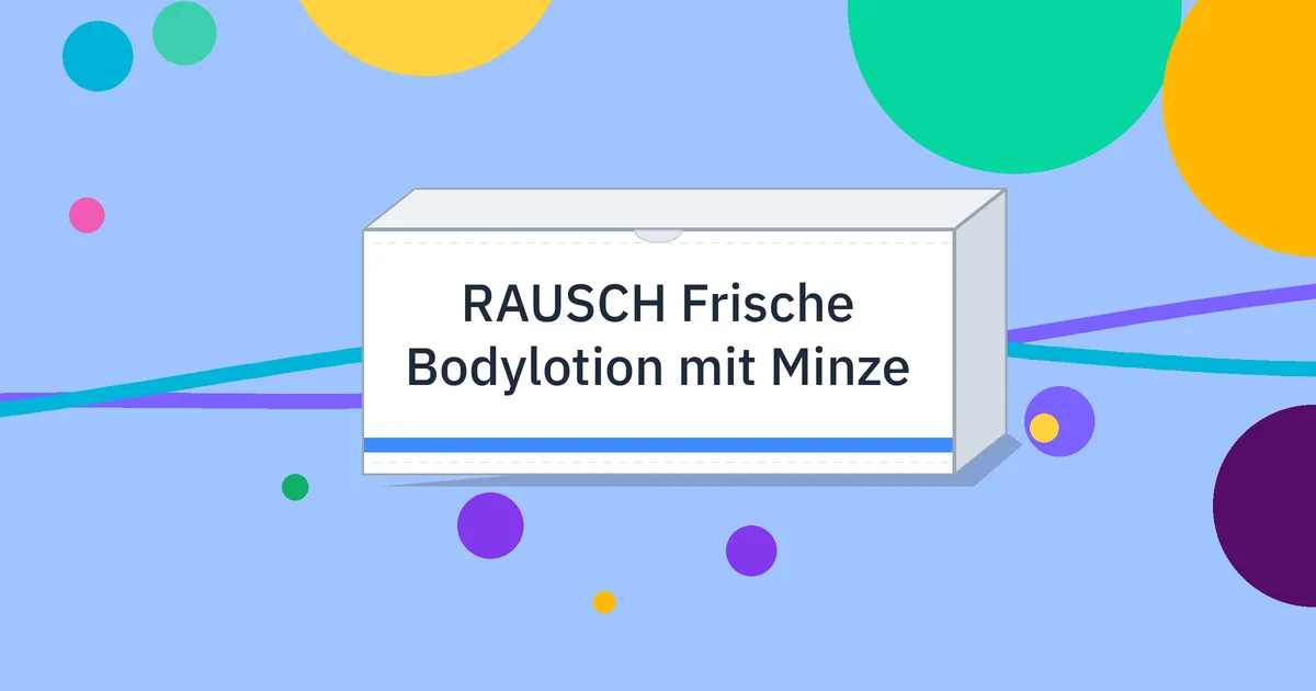 Symbolbild: Packung mit der Aufschrift RAUSCH Frische Bodylotion mit Minze (PZN 18743003) – Verfügbarkeit und Bezug in Apotheken in Frankfurt am Main