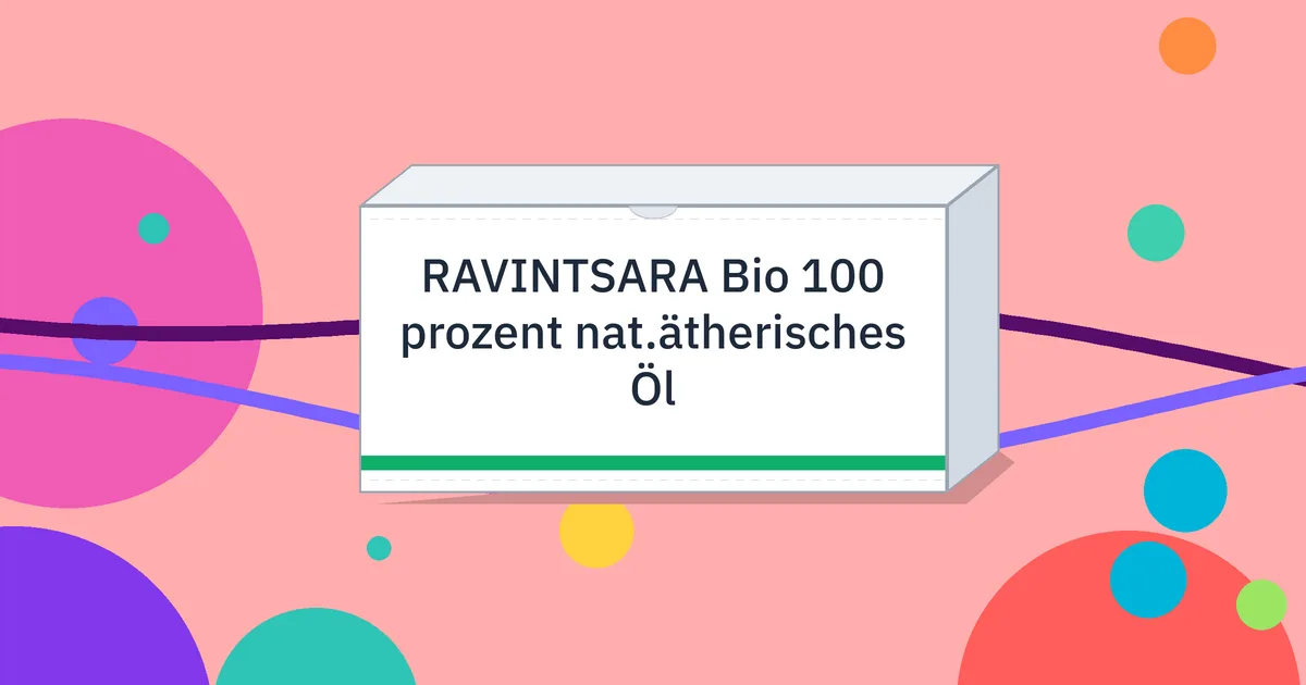Symbolbild: Packung mit der Aufschrift RAVINTSARA Bio 100 prozent nat.ätherisches Öl (PZN 18680722) – Verfügbarkeit und Bezug in Apotheken in Frankfurt am Main