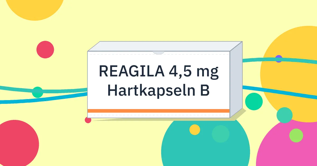 Symbolbild: Packung mit der Aufschrift REAGILA 4,5 mg Hartkapseln B (PZN 18083558) – Verfügbarkeit und Bezug in Apotheken in Frankfurt am Main
