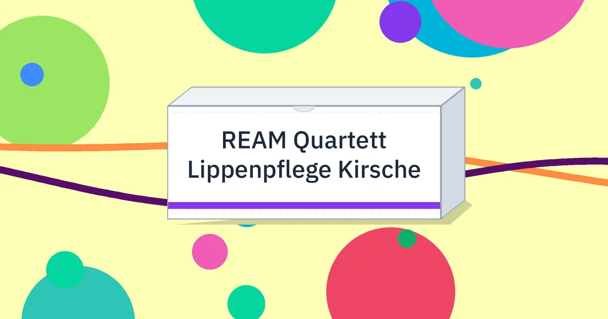 Symbolbild: Packung mit der Aufschrift REAM Quartett Lippenpflege Kirsche (PZN 16598086) – Verfügbarkeit und Bezug in Apotheken in Frankfurt am Main