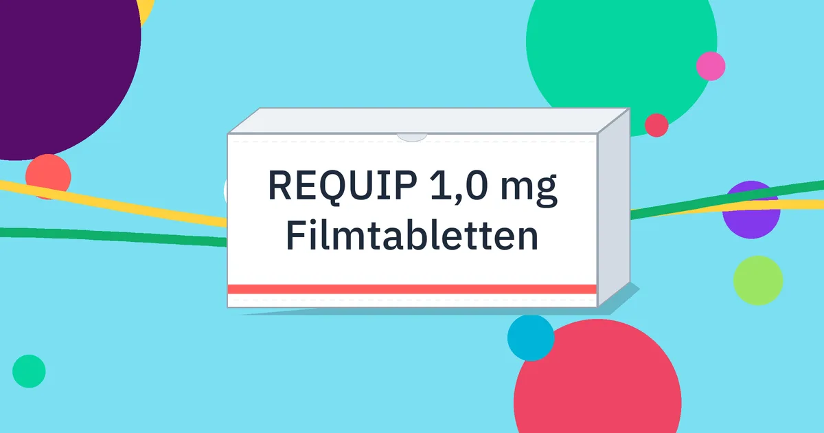Symbolbild: Packung mit der Aufschrift REQUIP 1,0 mg Filmtabletten (PZN 01413514) – Verfügbarkeit und Bezug in Apotheken in Frankfurt am Main