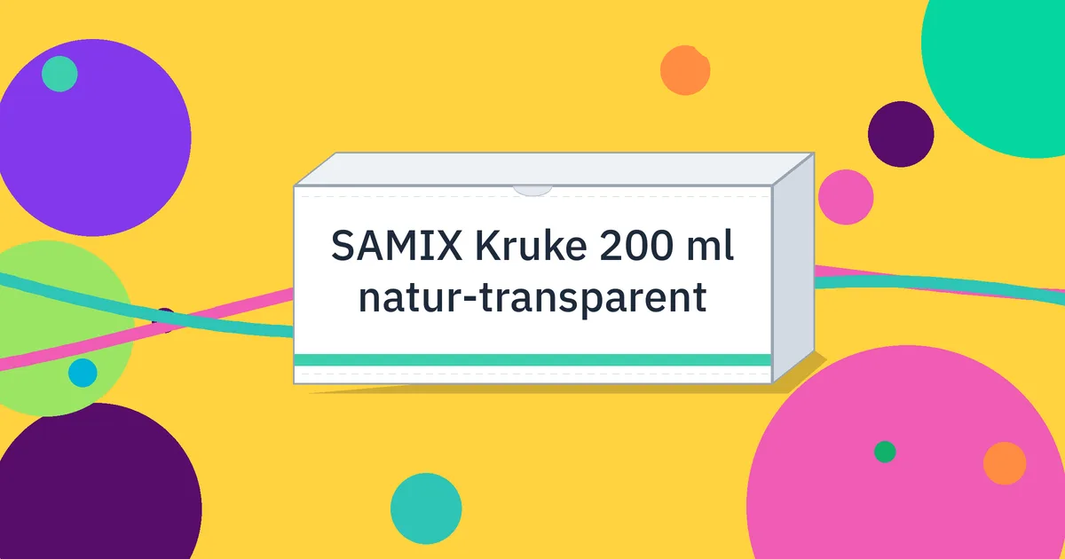 Symbolbild: Packung mit der Aufschrift SAMIX Kruke 200 ml natur-transparent (PZN 19987871) – Verfügbarkeit und Bezug in Apotheken in Frankfurt am Main