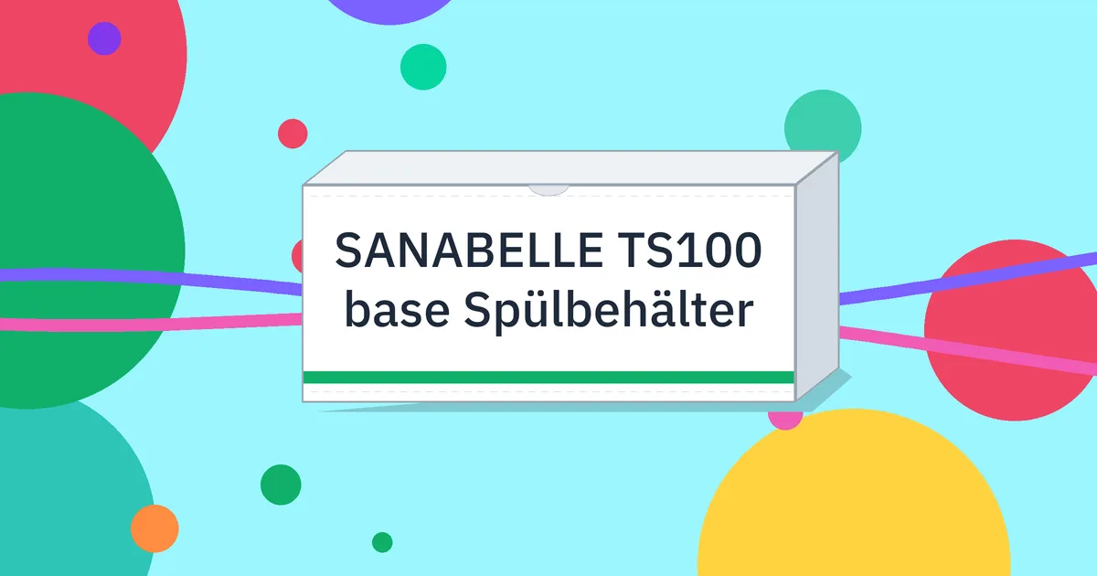 Symbolbild: Packung mit der Aufschrift SANABELLE TS100 base Spülbehälter (PZN 07124024) – Verfügbarkeit und Bezug in Apotheken in Frankfurt am Main