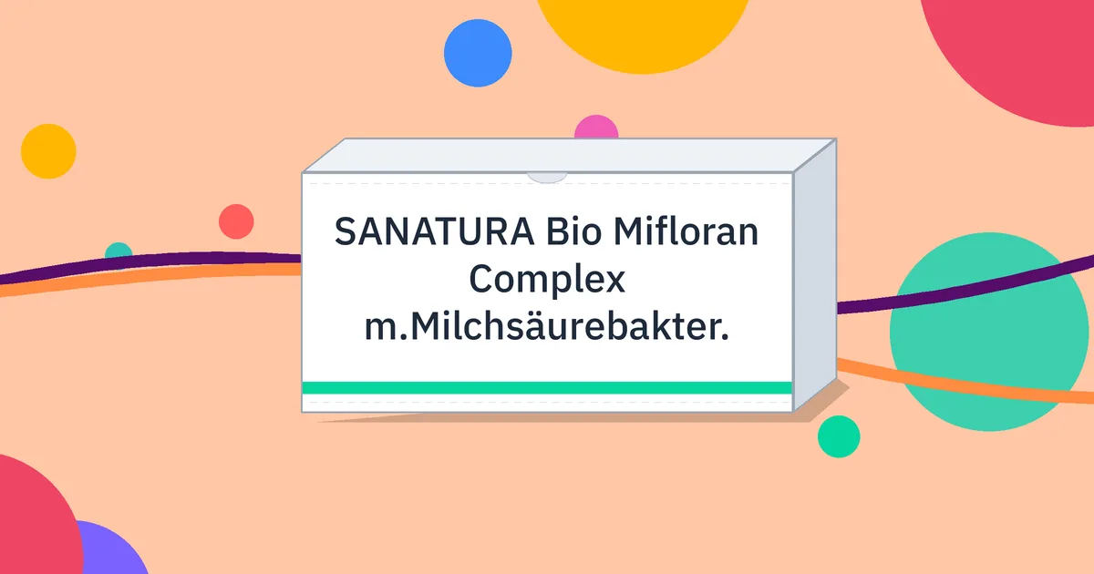Symbolbild: Packung mit der Aufschrift SANATURA Bio Mifloran Complex m.Milchsäurebakter. (PZN 18671491) – Verfügbarkeit und Bezug in Apotheken in Frankfurt am Main