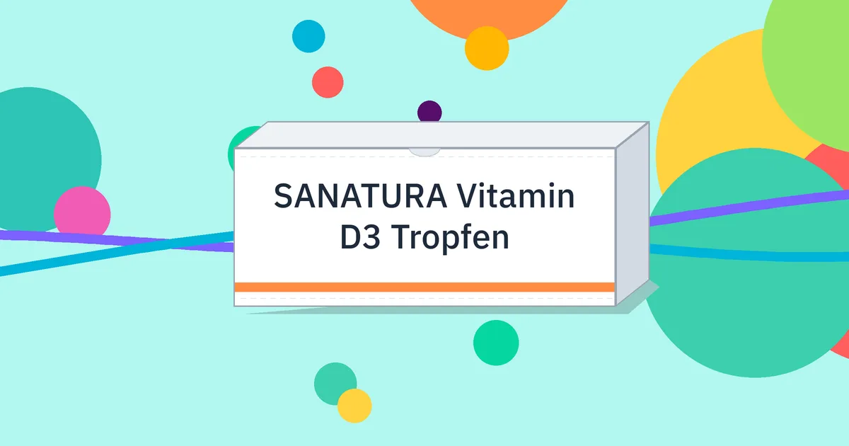 Symbolbild: Packung mit der Aufschrift SANATURA Vitamin D3 Tropfen (PZN 18671634) – Verfügbarkeit und Bezug in Apotheken in Frankfurt am Main