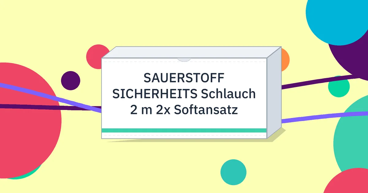 Symbolbild: Packung mit der Aufschrift SAUERSTOFF SICHERHEITS Schlauch 2 m 2x Softansatz (PZN 02831538) – Verfügbarkeit und Bezug in Apotheken in Frankfurt am Main