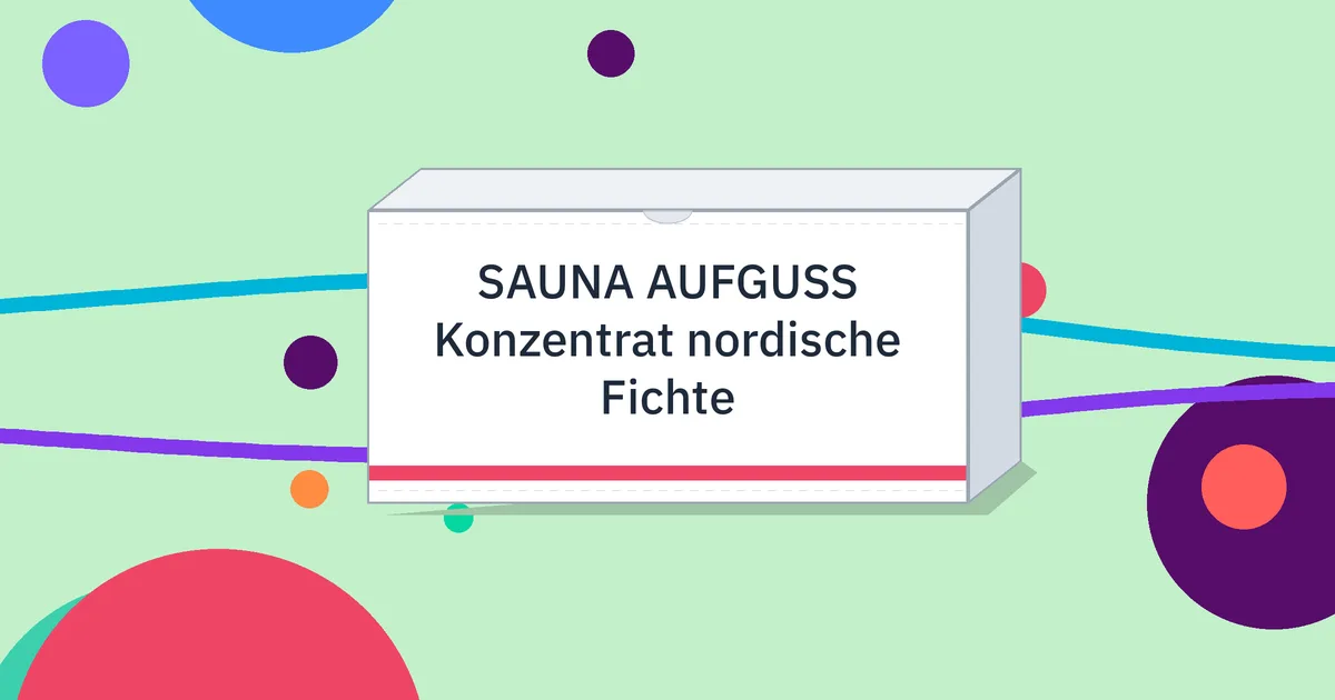 Symbolbild: Packung mit der Aufschrift SAUNA AUFGUSS Konzentrat nordische Fichte (PZN 01748114) – Verfügbarkeit und Bezug in Apotheken in Frankfurt am Main