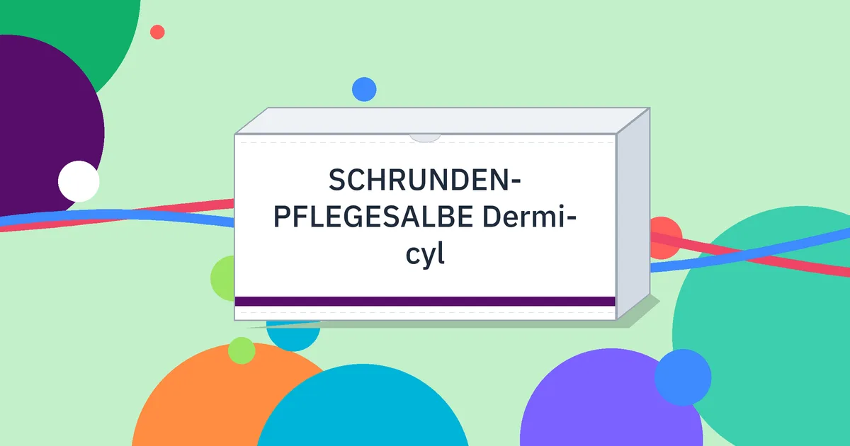 Symbolbild: Packung mit der Aufschrift SCHRUNDEN-PFLEGESALBE Dermi-cyl (PZN 10298207) – Verfügbarkeit und Bezug in Apotheken in Frankfurt am Main