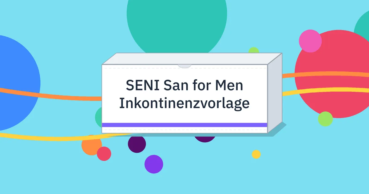 Symbolbild: Packung mit der Aufschrift SENI San for Men Inkontinenzvorlage (PZN 18329404) – Verfügbarkeit und Bezug in Apotheken in Frankfurt am Main