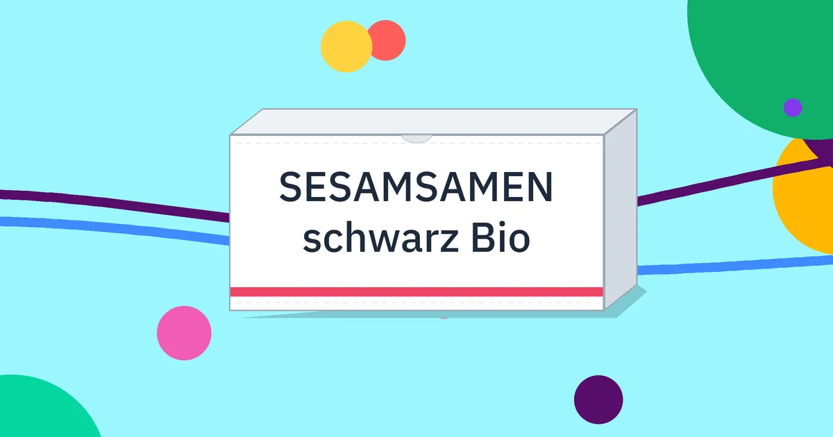 Symbolbild: Packung mit der Aufschrift SESAMSAMEN schwarz Bio (PZN 12649295) – Verfügbarkeit und Bezug in Apotheken in Frankfurt am Main