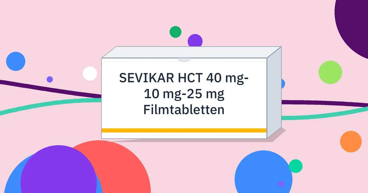 Symbolbild: Packung mit der Aufschrift SEVIKAR HCT 40 mg-10 mg-25 mg Filmtabletten (PZN 11483740) – Verfügbarkeit und Bezug in Apotheken in Frankfurt am Main