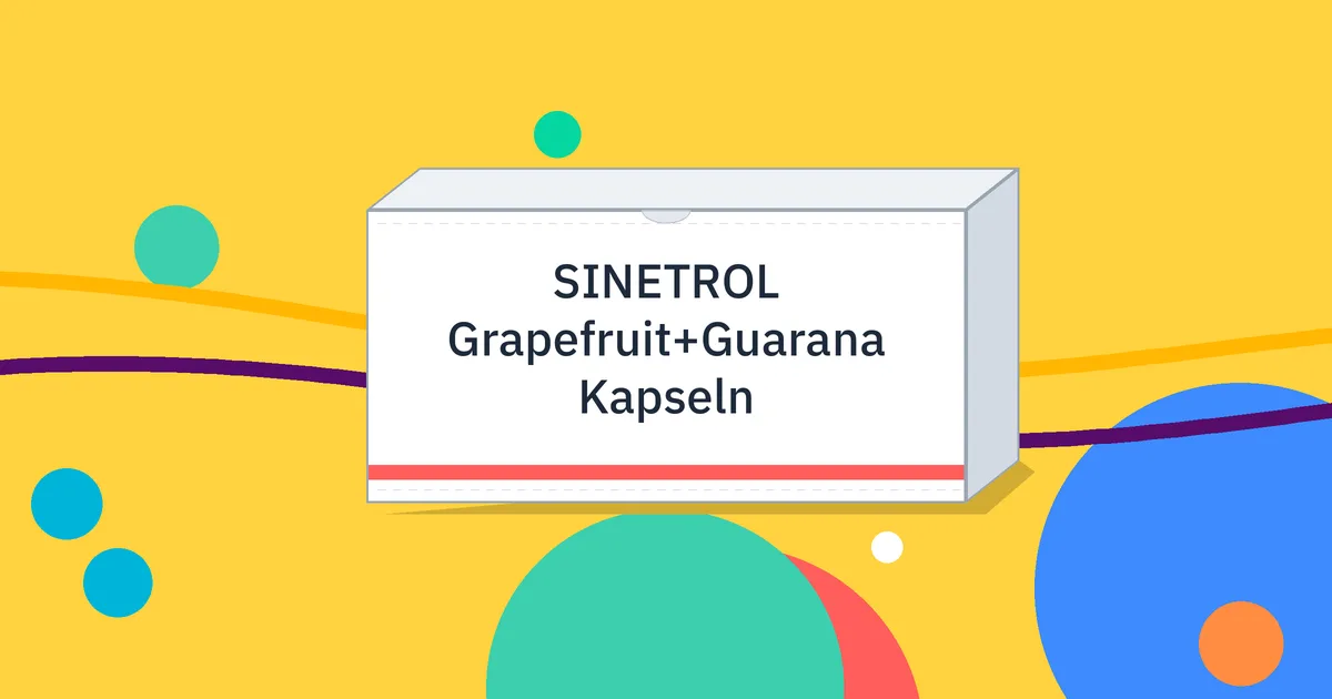 Symbolbild: Packung mit der Aufschrift SINETROL Grapefruit+Guarana Kapseln (PZN 11169334) – Verfügbarkeit und Bezug in Apotheken in Frankfurt am Main