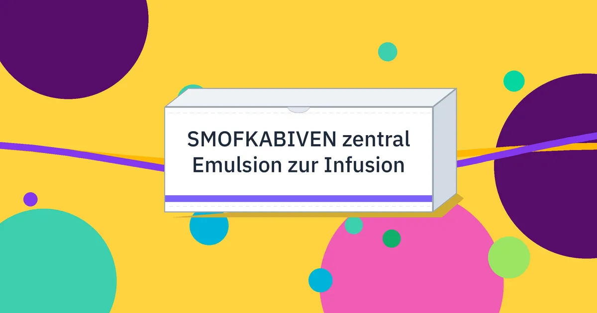Symbolbild: Packung mit der Aufschrift SMOFKABIVEN zentral Emulsion zur Infusion (PZN 17449201) – Verfügbarkeit und Bezug in Apotheken in Frankfurt am Main
