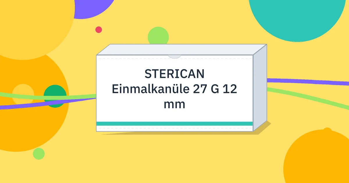Symbolbild: Packung mit der Aufschrift STERICAN Einmalkanüle 27 G 12 mm (PZN 18746326) – Verfügbarkeit und Bezug in Apotheken in Frankfurt am Main