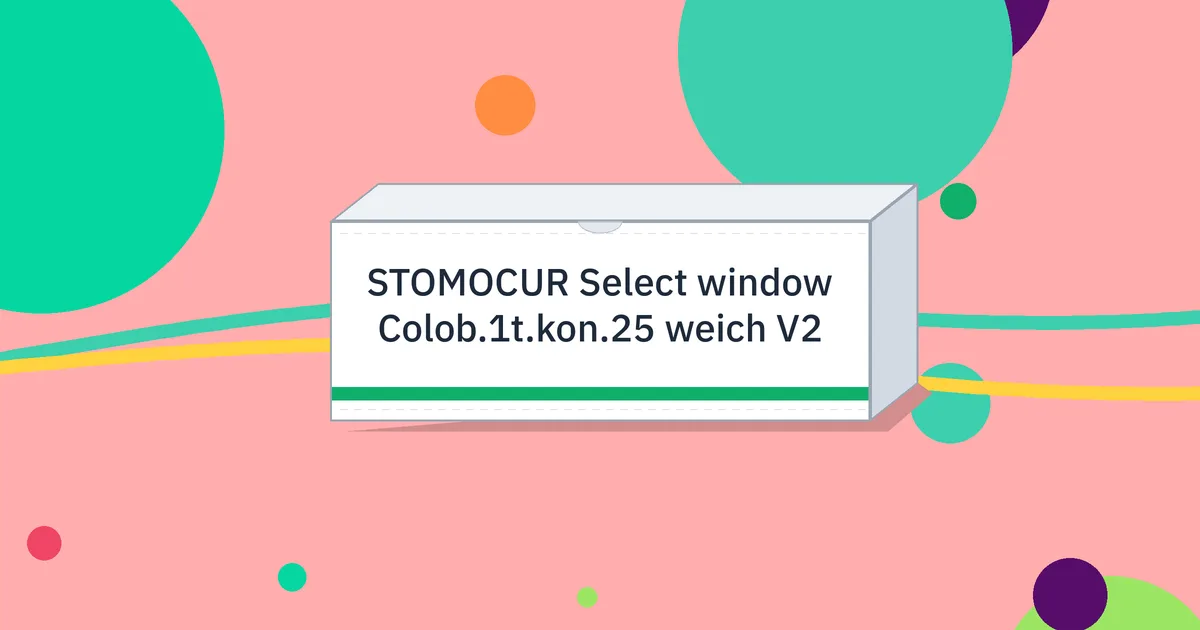 Symbolbild: Packung mit der Aufschrift STOMOCUR Select window Colob.1t.kon.25 weich V2 (PZN 09899723) – Verfügbarkeit und Bezug in Apotheken in Frankfurt am Main